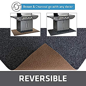 Drymate Premium Reversible Gas Grill Mat (Charcoal/Brown), (36” x 60”), Under The Grill Protective Deck and Patio Mat - Absorbent/Waterproof/Durable (Made in The USA)