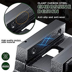 Tools Drill Press Vise Metal Press Vice Workbench Drill Vise Clamp with 2 Pieces Magnetic Pads Multi Grooved Pads Set for Daily Working Supply(3 Inch)