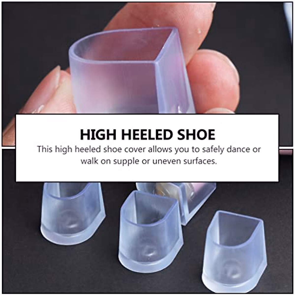 FRCOLOR High Heel Chair High Heel Chair Clear High Heel Protectors, 16pcs Heel Stoppers for Wedding Mates Bridesmaid Walking On Grass Uneven Floor 10-12mm Rubber Shoe Covers Shoe Heel Protectors