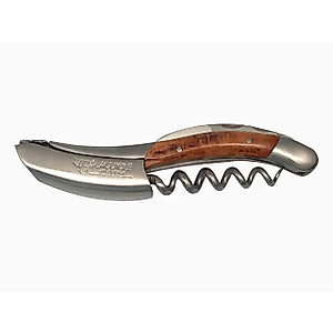 Laguiole En Aubrac Sommelier Waiter's Corkscrew, Briar Root Wood Handle, Wine Opener With Foil Cutter & Bottle Opener