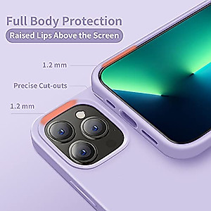 Cordking Designed for iPhone 13 Pro Case, Silicone Ultra Slim Shockproof Protective Phone Case with [Soft Anti-Scratch Microfiber Lining], 6.1 inch, Clove Purple