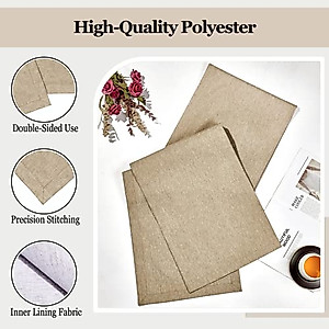 Mebakuk Linen Farmhouse Table Runner Large Burlap Style Soft and Waterproof Decorative Fabric Runner for Outdoor Wedding and Dinner (14 x 72 Inch, Mocha)