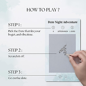 Tryuunion 40 Date Ideas for Couples Date Night - Unique Scratch Off Date Night Card Games, Great Couple Gifts for Boyfriend, Girlfriend - Romantic Engagement Newlywed Wedding for Husband Wife