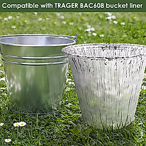 PACETAP Grease Bucket Liner, Drip Tray Liner Compatible with Pit Boss Grills 67292 Foil, for Oklahoma Joe's 9518545P06, for Z Grill Bucket, for Recteq Large Bucket (25pack-Large)