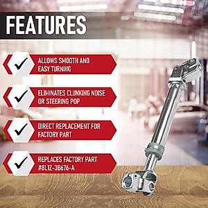 Intermediate Steering Shaft with U Joint Coupler - Replaces 8L1Z-3B676-A - Compatible with Lincoln Navigator and 2009-2014 Ford F150 and 2007-2014 Expedition