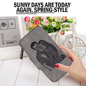 DEABOLAR Women Custom Wallet Personalized Leather Wallet Girlfriend Gift Ladies Wallet (Gray)