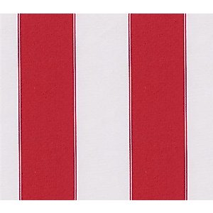 Indoor/Outdoor Waterproof Fabric Bordered Deck Stripe RED White / 60" Wide / ...
