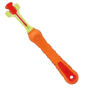 TIHOOD Three Sided Pet Toothbrush Dog Brush Addition Bad Breath Tartar Teeth Care Dog Cat Cleaning Mouth (Blue and Orange)