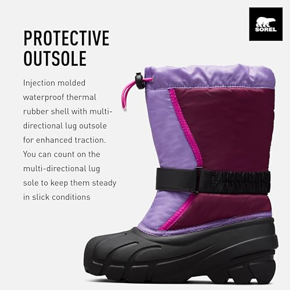 Sorel Snow Boot, Purple Dahlia X Paisley Purple Youth, 2.5 US Unisex Big Kid