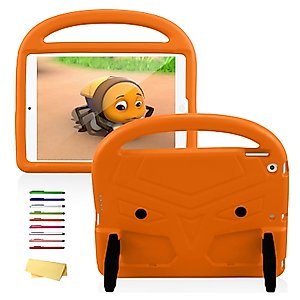 iPad 9th Generation Case for Kids, iPad 9th/8th/7th Generation Case 10.2 inch (2021/2020/2019),UUcovers Shockproof Handle Stand Lightweight Kids Boys Case for iPad 10.2 Inch 9th/8th/7th Gen, Orange