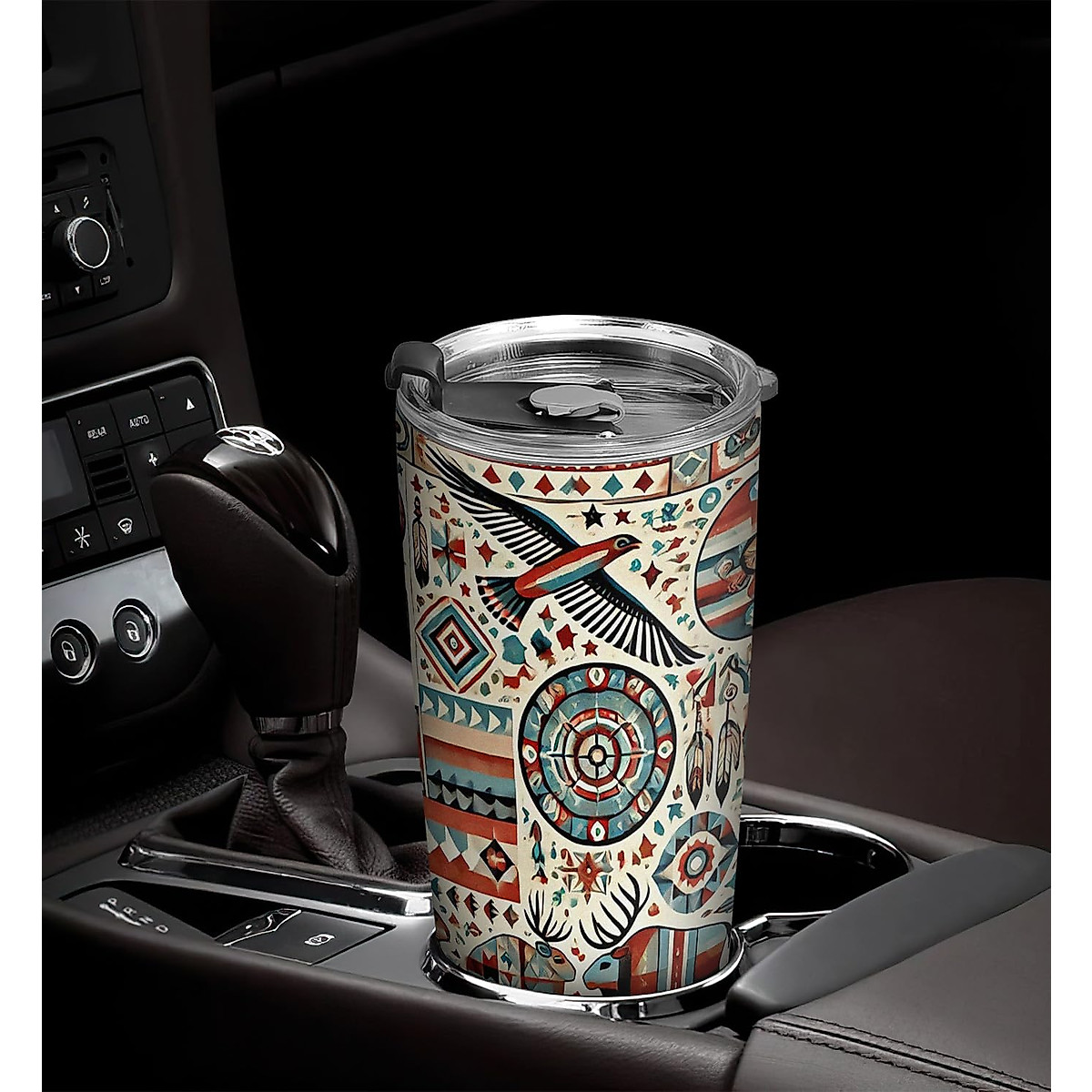 20oz Dreamcatcher Native American Tumbler, Native American Indian Gifts, Coffee Thermos for Women, Men, Stainless Steel Double Wall Vacuum Insulated Coffee Mug, Travel Cup with Lid