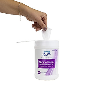 Dynarex Nice'n Fresh Baby Wipes - Premium Non-Alcohol Wipes with Lanolin & Aloe to Moisturize Skin - Non-Woven, Scented - 6 x 6.75", 1 Cannister - 140 Wet Wipes