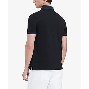 Tommy Hilfiger Men's Flag Pride Polo Shirt in Custom Fit, CS DEEP Knit Black, Medium