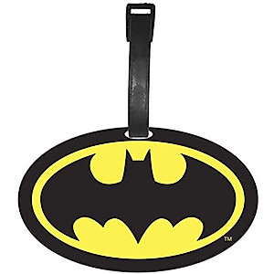 Silver Buffalo DC Comics Batman Symbol Luggage Tag and Suitcase Label, 4 x 4 inches