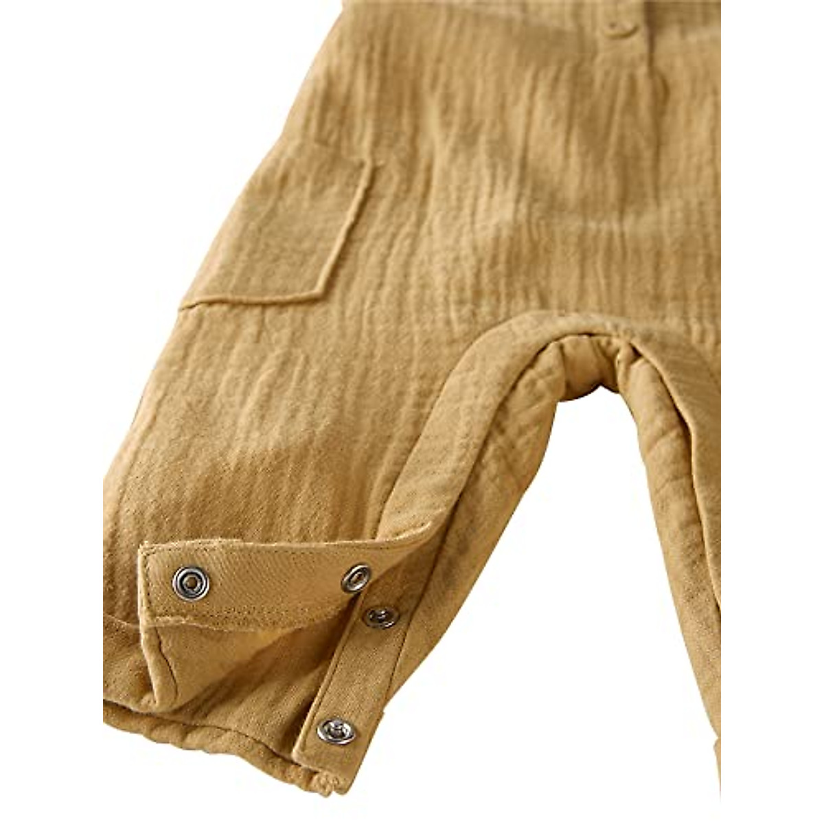 little planet by carter's unisex-baby Organic Cotton Gauze Overall Jumpsuit, Ochre, Newborn