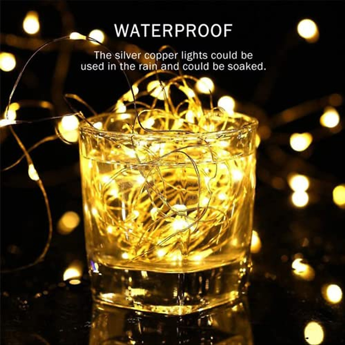 YEGUO Solar Fairy Lights Outdoor Waterproof, 4 Pack Total 132ft 400 LED Solar String Lights Warm White, 8 Modes Silver Wire Solar Twinkle Lights For Deck Camping Patio Garden Tree Yard Xmas Decoration