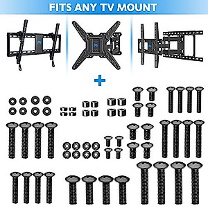 Mounting Dream TV Mounting Hardware TV Mount Screws Kit Comes with M4, M5, M6, M8 TV Mount Screws, Includes Spacers and Washers, Fits Any TVs Up to 82 Inch, Works with Any TV Wall Mount MD5754