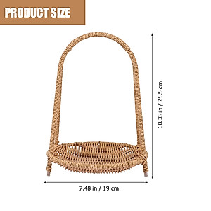 LIFKOME Fruit Tray Small Baskets for Organizing Rattan Storage Basket Vegetable Handwoven Basket Food Serving Woven Baskets Cake Display Plate Rattan Imitation Rattan Seaweed Bread Basket