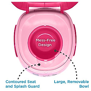 Disney's Minnie Mouse Made You Smile 3-in-1 Potty Training System for Toilet Training Kids, Multi-Stage Potty Training - Floor Potty, Detachable Potty Ring, Step Stool|Toilet Seat for Kids&Toddlers