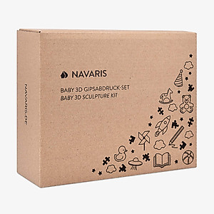 Navaris Baby Hand and Foot Casting Kit - Molding and Plaster Materials for 3D Casts - Includes 2 Packs Alginate Powder and 2 Packs Plaster Powder