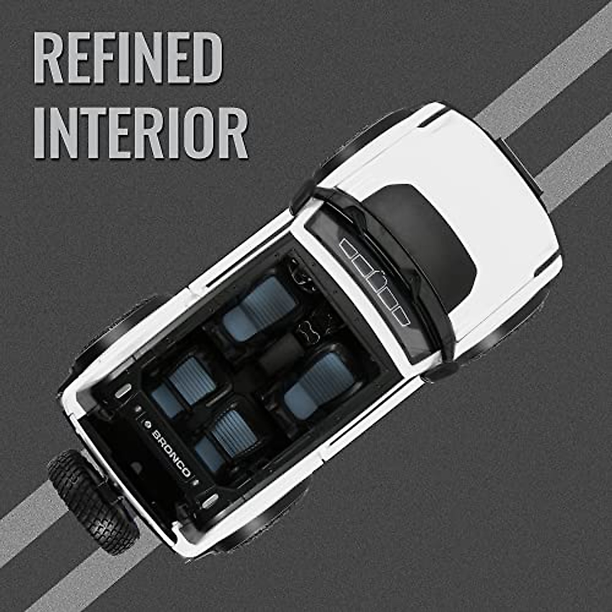 ARMSKY Toy Trucks 1:24 Scale Metal Model Die-cast Hobby Toy Cars Gifts for Boys Girls and Adults Bronco Car Lovers Collection, White