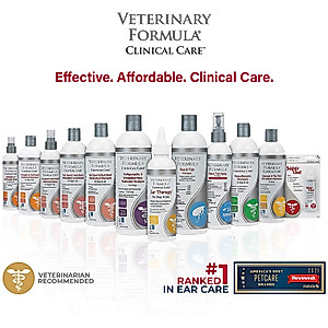 Veterinary Formula Clinical Care Ear Therapy, 4 oz. – Medicated Ear Drops to Help Relieve Bacterial and Fungal Infections in Dogs and Cats – Cleans and Deodorizes – 3 Pack