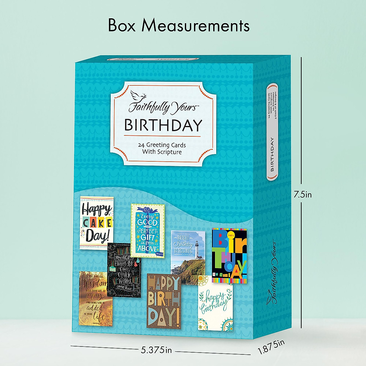 Faithfully Yours Designer Greetings Typographic Birthday Boxed Card Assortment, Gift From Above with Biblical Scripture Verses (Box of 24 Greeting Cards with Envelopes)