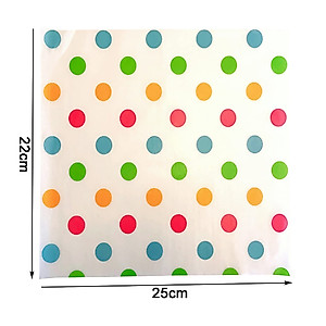 ZZJ 150 Spring Wax Paper Sheets Deli Wraps Tray&Basket Liner Deli Paper Polka Dot Printed Wax Paper Baking Paper Parchment Paper Greaseproof for Food 25 * 22cm (Colorful)