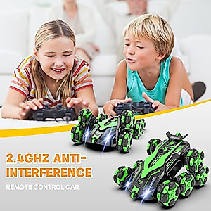 Remote Control Car for Boys 8-12 & Age 4-7, 2.4Ghz RC Drift Stunt Car, 360 Degrees Rotating Remote Control Cars Toy for Kids, with 2 Batteries& Spray& LED Lights, Birthday Gifts for Kids