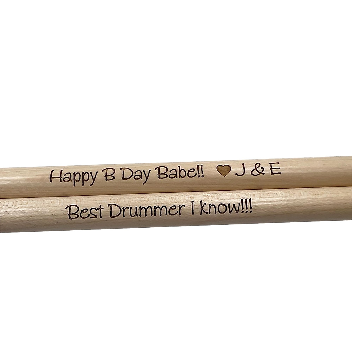 Drumsticks Set of Monogrammed Personalized Professional Grade Wooden Drumsticks