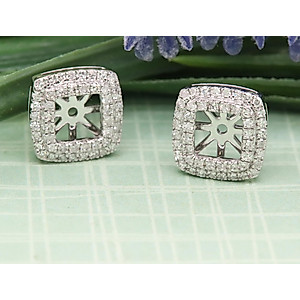 Dazzlingrock Collection 0.45 Carat (ctw) 10K Round White Diamond Removable Jackets For Stud Earrings 1/2 CT, White Gold