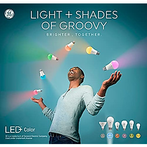 GE Lighting LED+ Decorative Light Bulbs, Color Changing, Small Base, Dimmable, Remote Included 2 Count (Pack of 4), White