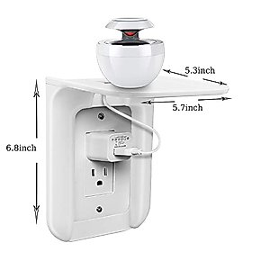 SDlumeiy Standard Vertical Duplex Decorative Socket Bracket，Socket Rack Wall Bracket，Home Wall Shelf for Bathroom Organizer（5.7x5.3x6.8inch） White 2pack