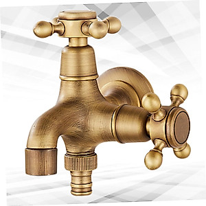 Generic 1pc Household Faucet European Bathtub Faucet Farmhouse Lavatory Faucet Metric Folding Ruler Bath Taps Bath Mixer Taps Bathtub Faucets Kitchen Tap Copper Faucet Mop Pool Antique, 15X15CM, Gold