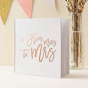 Calculs Polaroid Bridal Shower Guest Book Blank Pages Rose Gold Guest Book 8.5” Square Blank Book Hardcover Bachelorette Party Photo Album for Instant Film