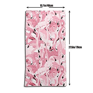 Dujiea Pink Flamingo Kitchen Dish Towel Soft Highly Absorbent Hand Towel Home Decorative Multipurpose for Bathroom Hotel Gym and Spa 15 X 27 Inches