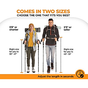 Foxelli Folding Trekking Poles – 2-pc Ultra Compact Hiking Poles for Men & Women, Lightweight Strong Aluminum 7075 Collapsible Foldable Walking Sticks with Flip Locks, 4 Season All Terrain Accessories
