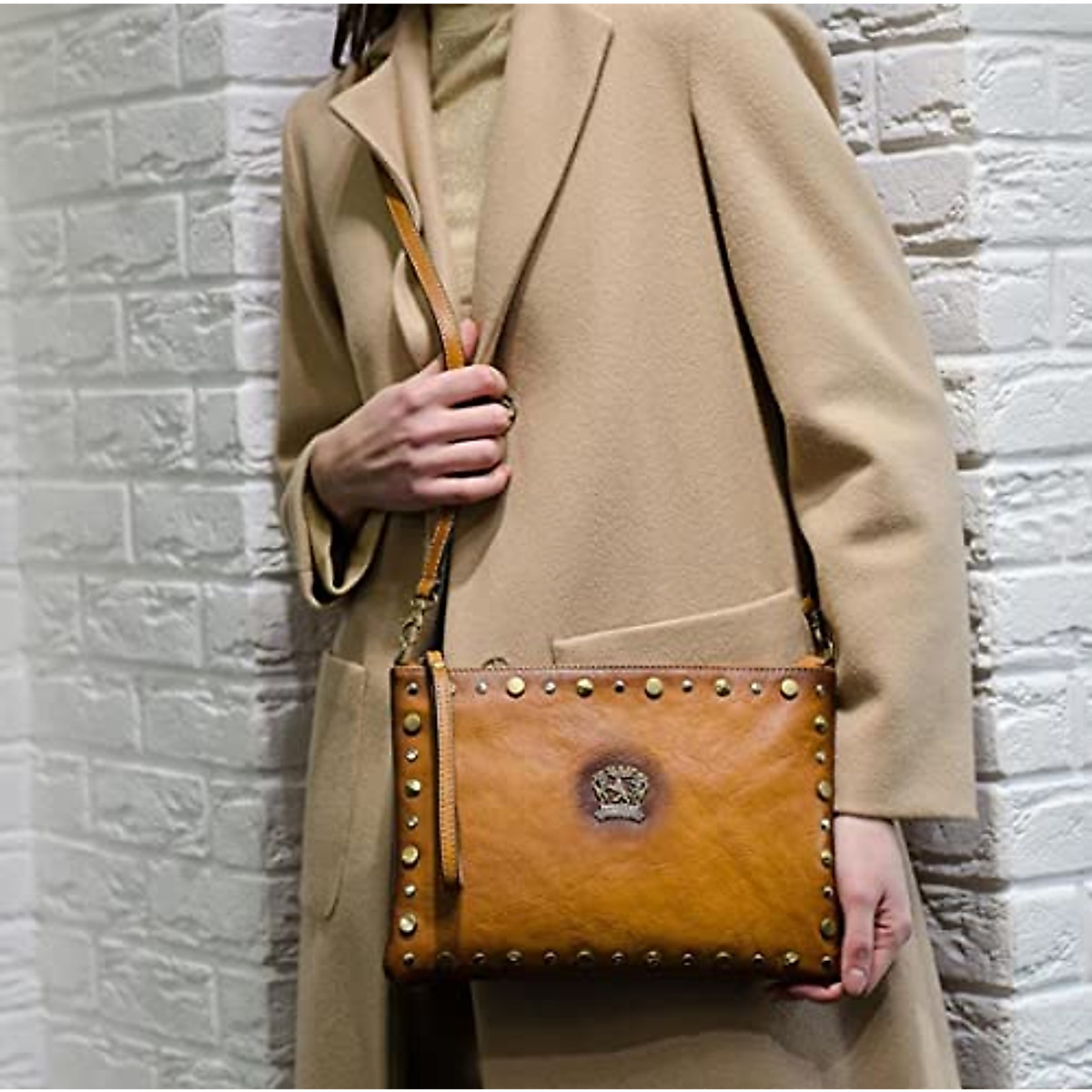 Pratesi Montebonello leather crossbody bag - B456 Bruce (Brown)