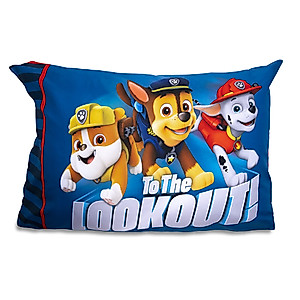 Paw Patrol Sheet Set - Fits Toddler Bed or Crib Mattress - Fitted Sheet and Reversible Pillowcase, Red