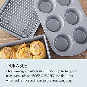 Chicago Metallic Non-Stick Toaster Oven Bakeware Set, 4-Piece, Carbon Steel