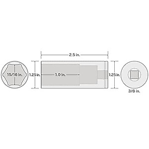 TEKTON 3/8 Inch Drive x 15/16 Inch Deep 6-Point Socket | SHD13024