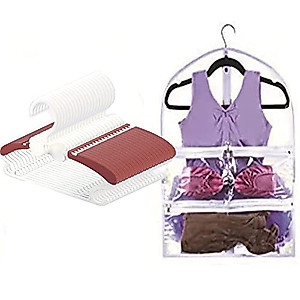 WJWSKI 20pcs Baby Kids Hangers for Nursery Closet and Kids Dance Garment Bags with 3 Pockets, 35x24x3“ Gusset Lightweight Clear Full Zipper Suit Bag for Competitions Costumes & Travel