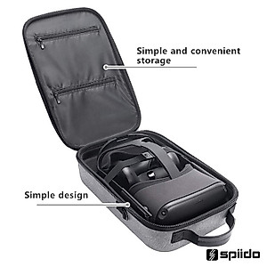 Spiido [2023 Upgrade] Hard Travel Case for Oculus Quest 2 /Oculus Quest VR Gaming Headset and Controllers Accessories Waterproof Shockproof Carrying Case (Gray)