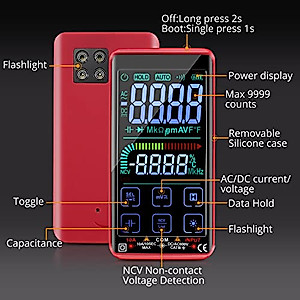 Proster Digital Multimeter TRMS Meter Voltage Current Capacitance Tester Temperature NCV (Touch Screen TRMS Meter)