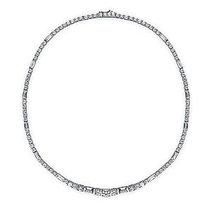 BERRICLE Sterling Silver Cubic Zirconia CZ Fashion Tennis Necklace for Women, Rhodium Plated 16"