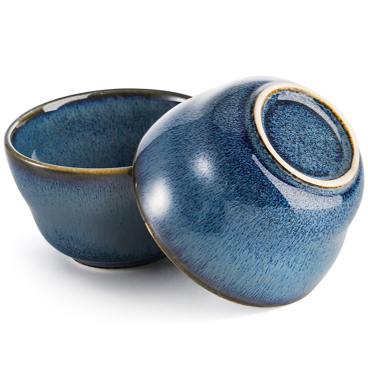 Peohud 6 Pack Small Dessert Bowls, 8 Ounce Bouillon Cups, Porcelain Pinch Bowl Ramekins for Dessert Pudding Soup Dipping Sauce