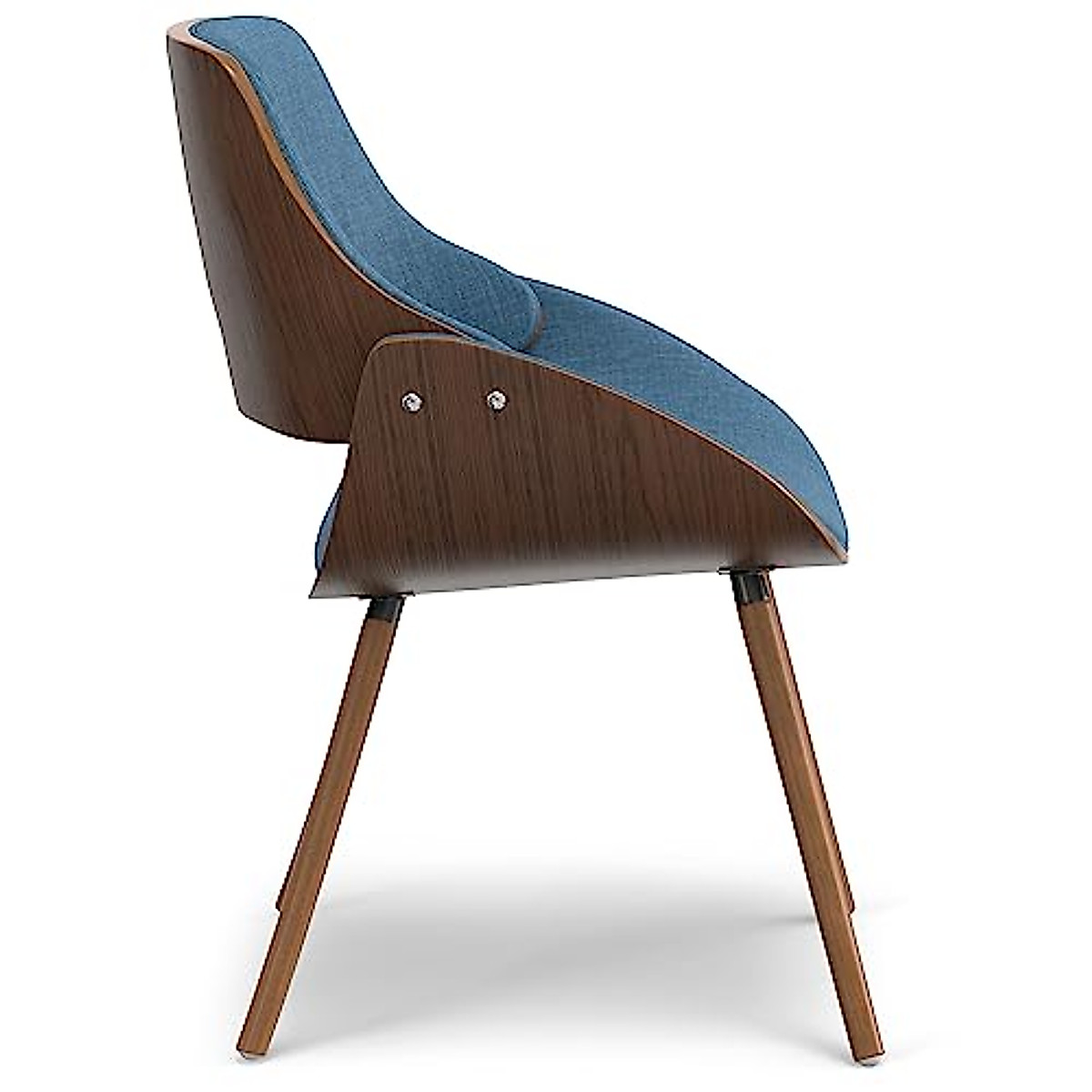 SIMPLIHOME Malden Dining Chair in Blue Linen Look Fabric, 22.8" W x 20.9" D x 30.9" H, Mid-Century Modern Wood Back Chair for Dining Room