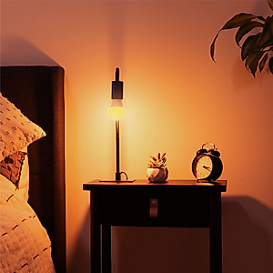 Harth Warm Light Bulbs, Sunset Red Light Bulb for Sleep, Amber Light Bulbs, No Blue Light, Colored Light Bulbs. 7 Watts 500 Lumen 40 Watt Equivalent Bedroom Lamp.