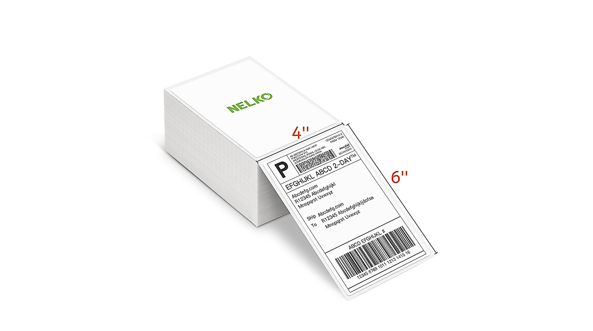 NELKO 4x6 Thermal Shipping Labels - 500 Fan-Fold Pack