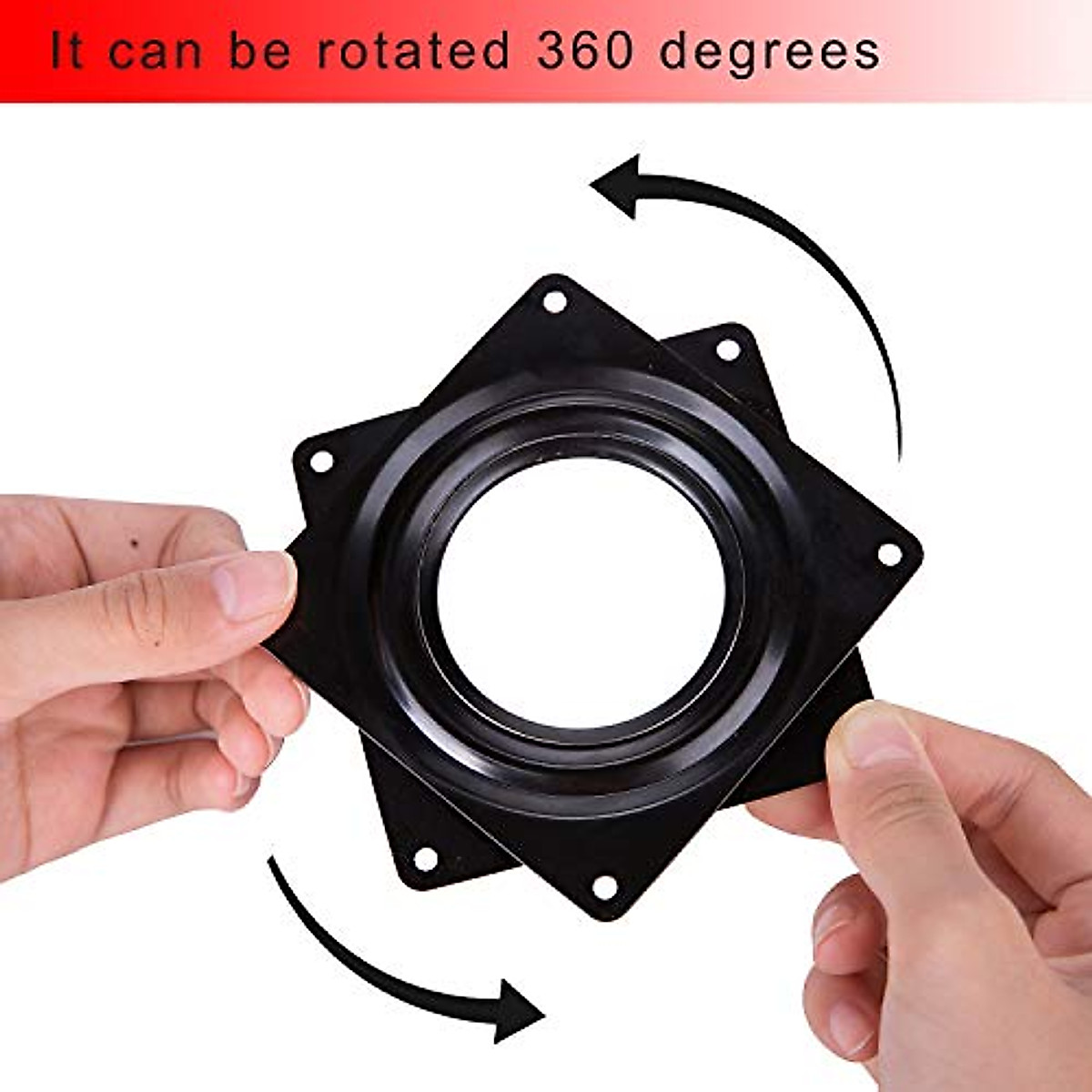 Amoyland 4 Pack 4-Inch Lazy Susan Turntalbe Bearings Rotating Plate,Lazy Susan Hareware 5/16 Inch Thick Swivel Plate for Rotating Bookshelf, Serving Trays, Kitchen Storage Shelf